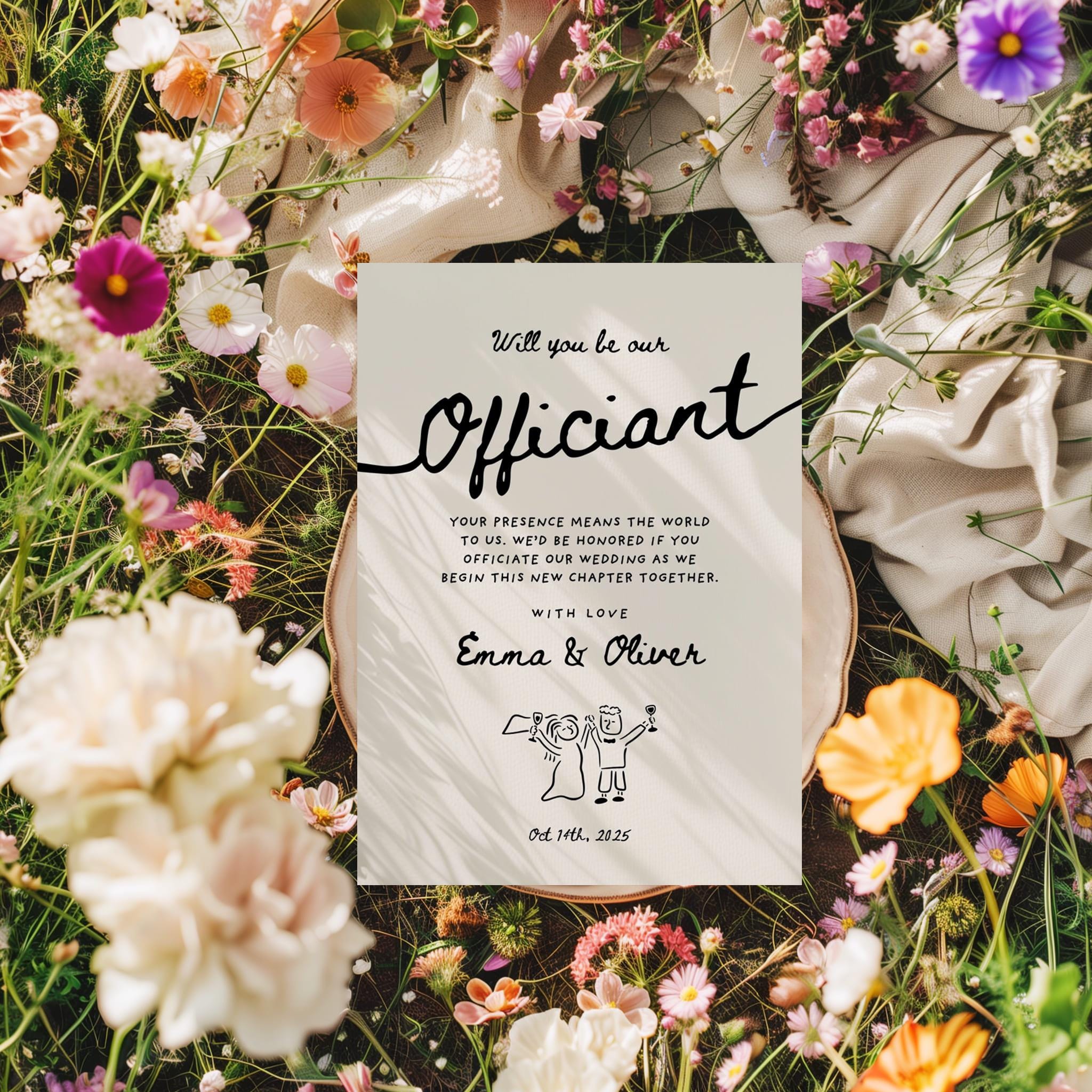 Officiant Proposal Card, Wedding Officiant Card, Will You Be Our ...