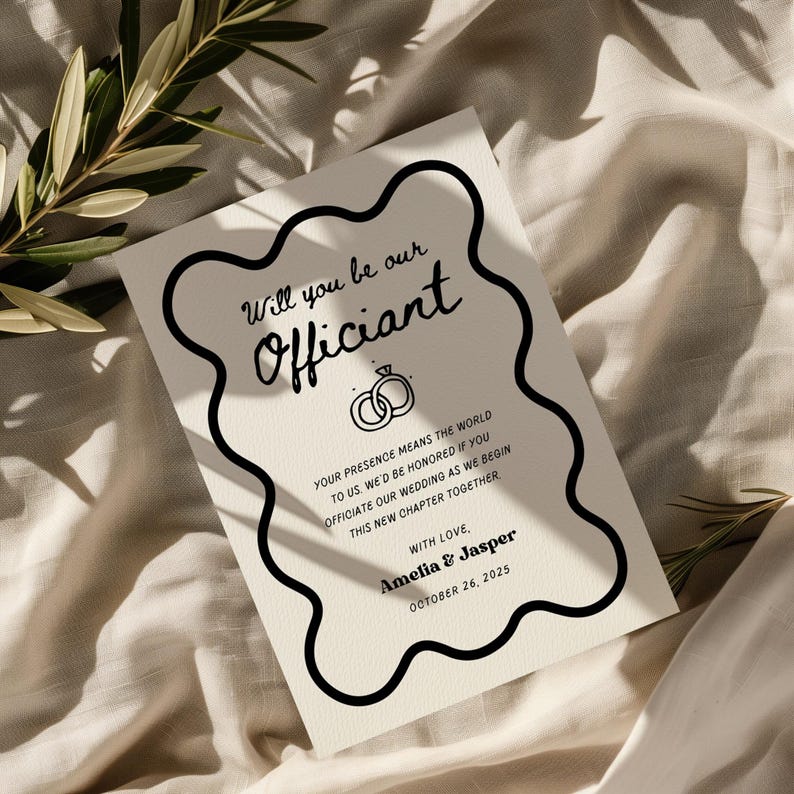 Officiant Proposal, Wedding Officiant Card, Will You Be Our Officiant ...