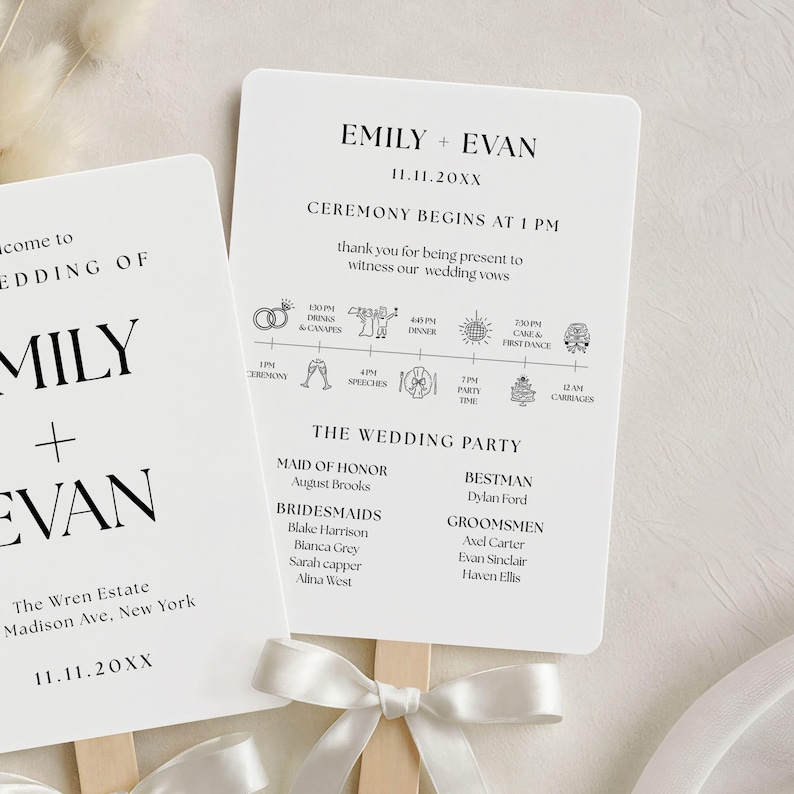 Wedding Program Fans, Wedding Timeline Fan, Infographic Fan ...