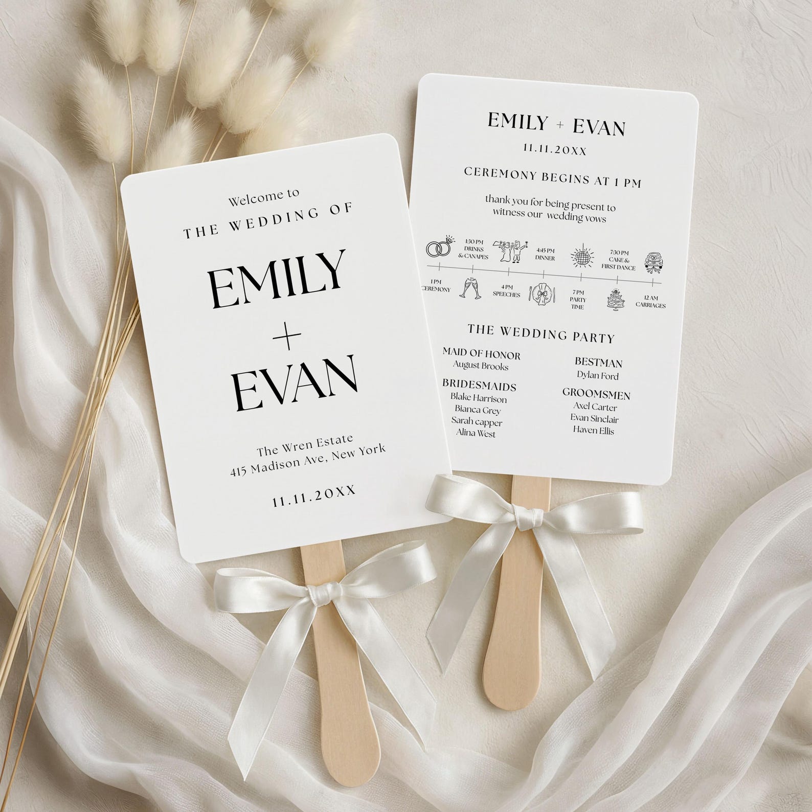 Wedding Program Fans, Wedding Timeline Fan, Infographic Fan ...
