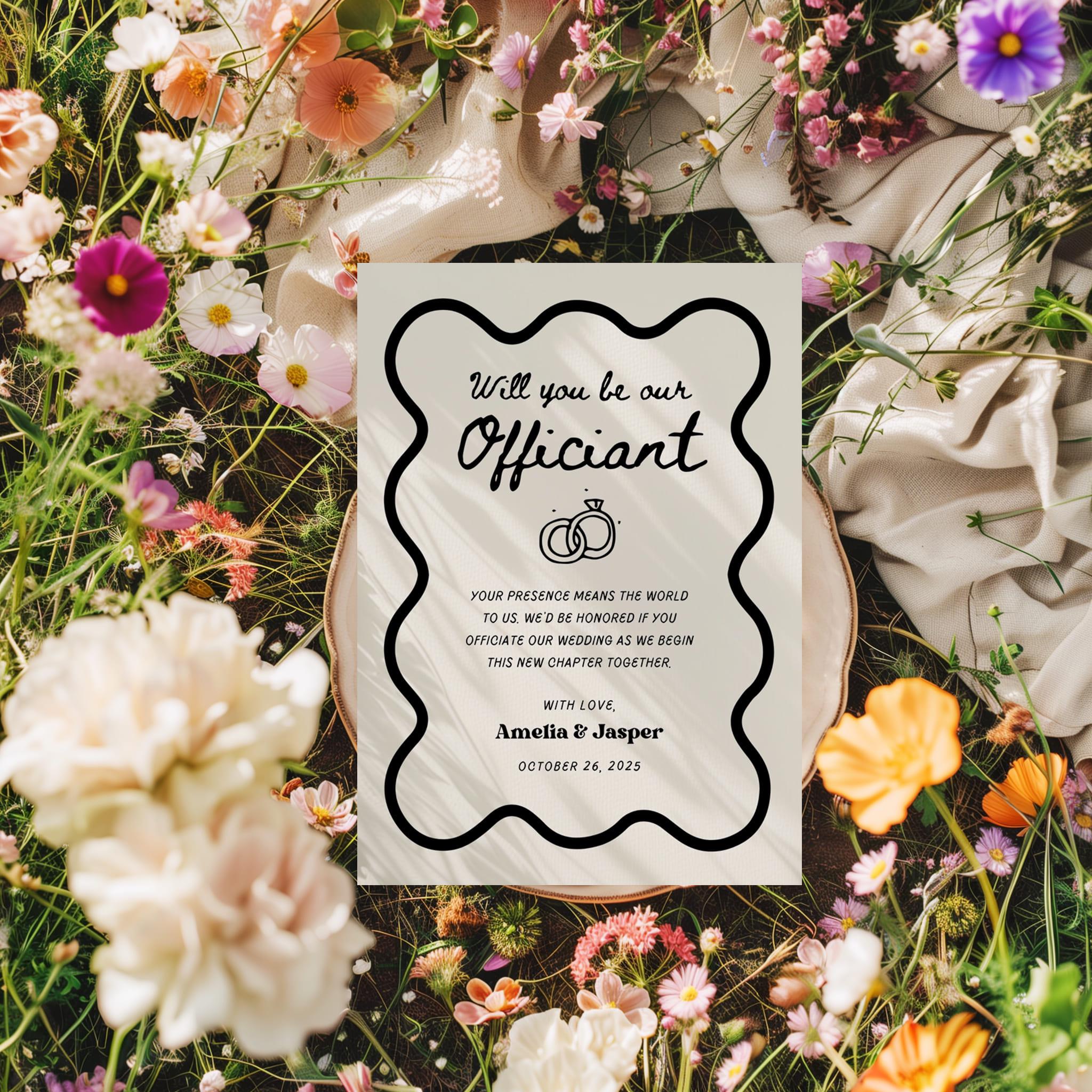 Officiant Proposal, Wedding Officiant Card, Will You Be Our Officiant ...