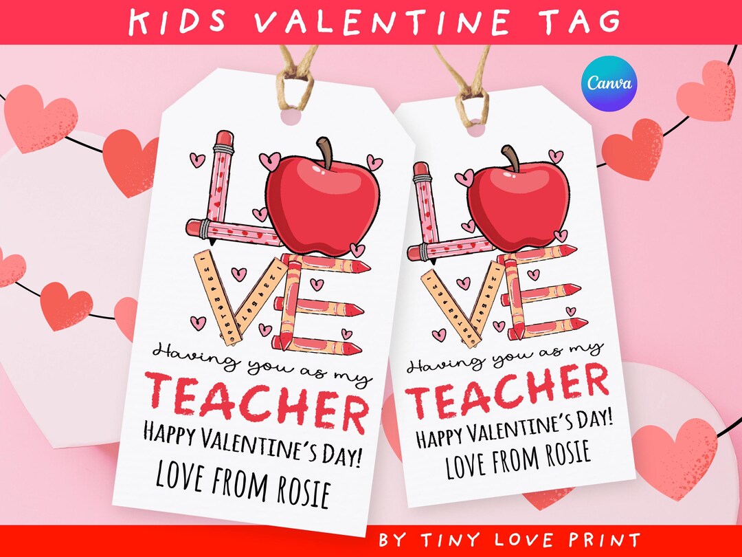 Printable Valentines Gift Tag for Teacher Appreciation Gift, Thank You ...