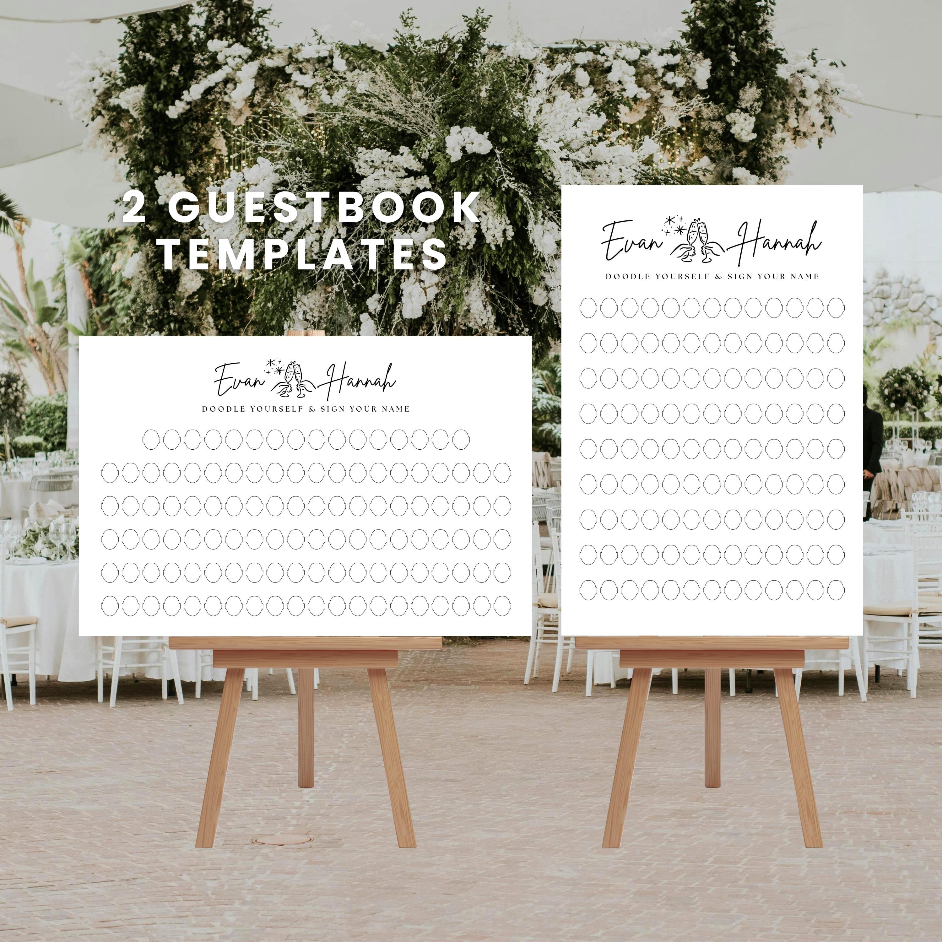 Guest Book Draw Your Face, Wedding Guestbook Alternative, Draw Your ...