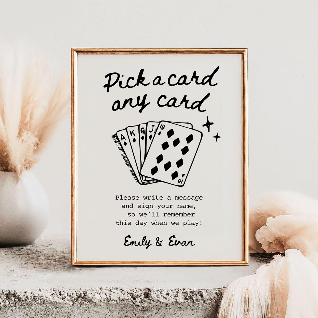 Playing Card Guest Book Sign, Poker Guest Book Sign, Wedding Playing ...