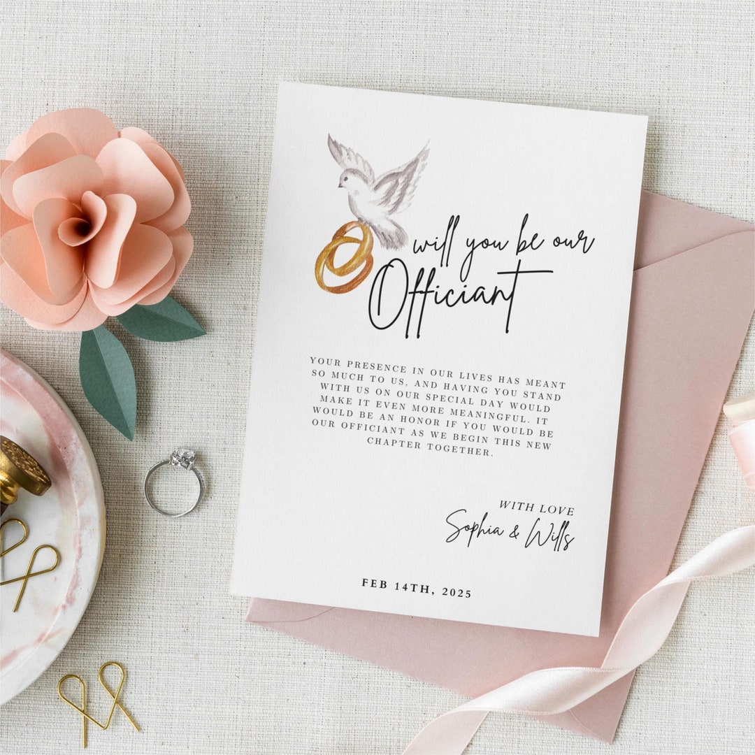 Officiant Proposal, Will You Marry Us, Officiant Printable, Wedding ...