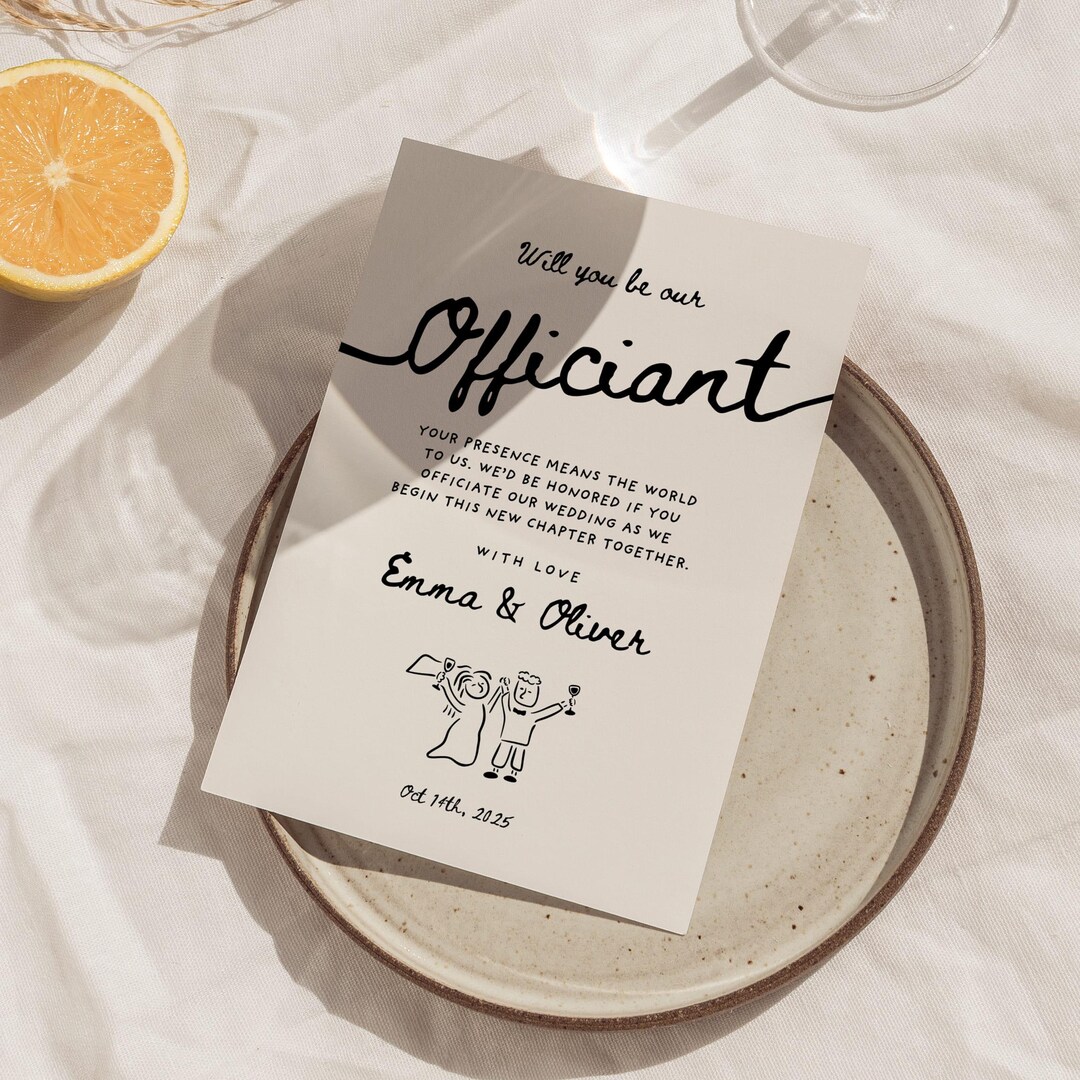Officiant Proposal Card, Wedding Officiant Card, Will You Be Our ...