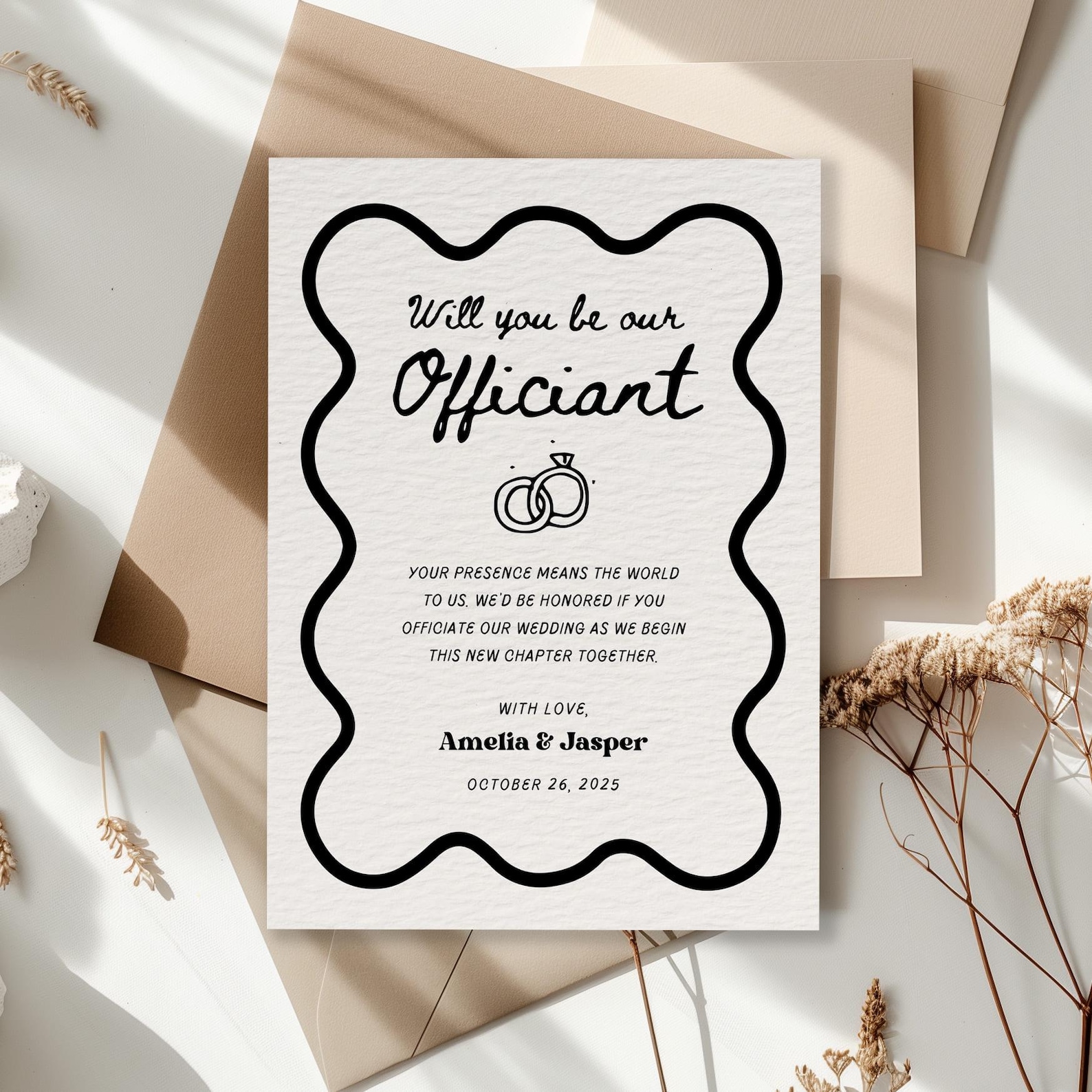 Officiant Proposal, Wedding Officiant Card, Will You Be Our Officiant ...