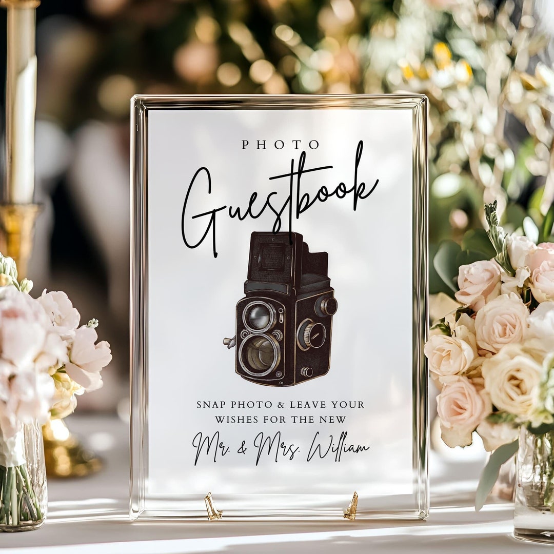 Polaroid Guest Book Sign for Wedding, Modern Photobook Sign, Wedding ...
