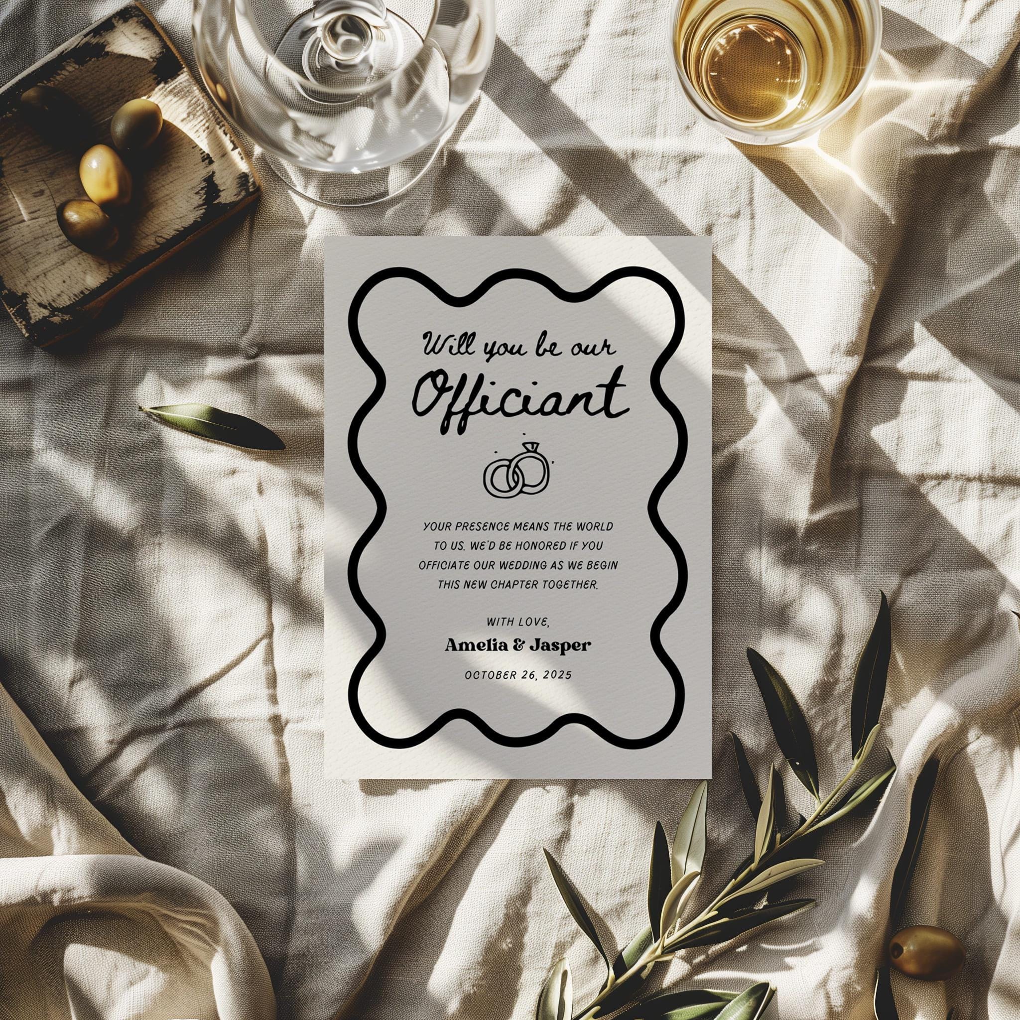Officiant Proposal, Wedding Officiant Card, Will You Be Our Officiant ...