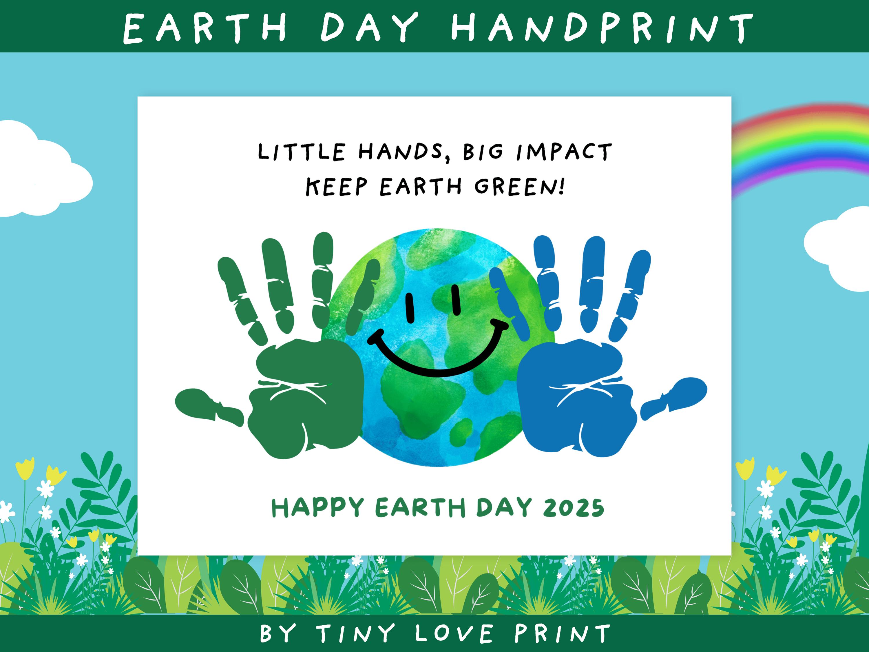 Earth Day Handprint Art for Classroom Activity, Handprint Craft ...
