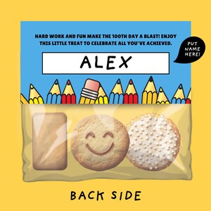 100 Days of School Treat Bag Topper, Donut Treat Tags for Student ...