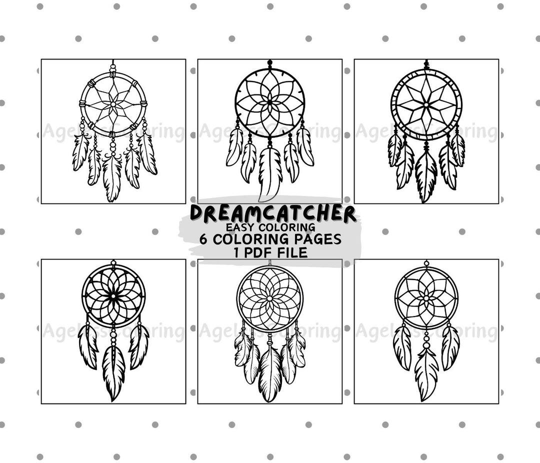 Dreamcatcher Coloring Book, Dreamcatcher Coloring Pages, Relaxing ...