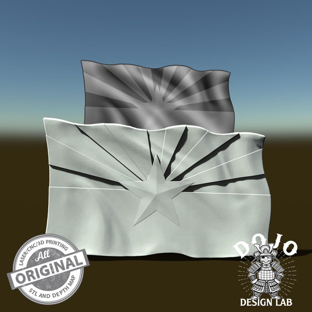 3D STL File for Arizona Flag Relief - Detailed Model for CNC, 3D ...