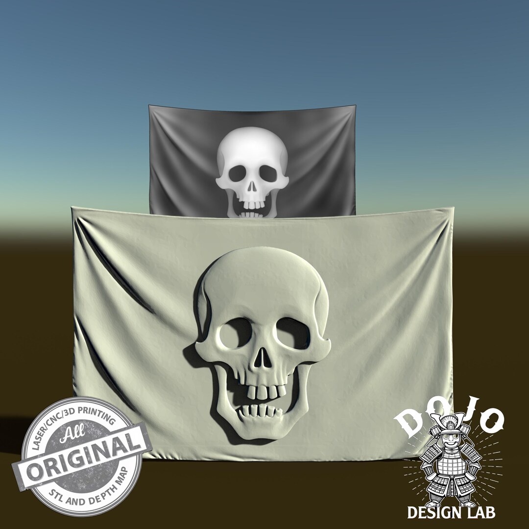 3D STL File for Edward Low Pirate Flag Relief - Detailed Model for CNC ...