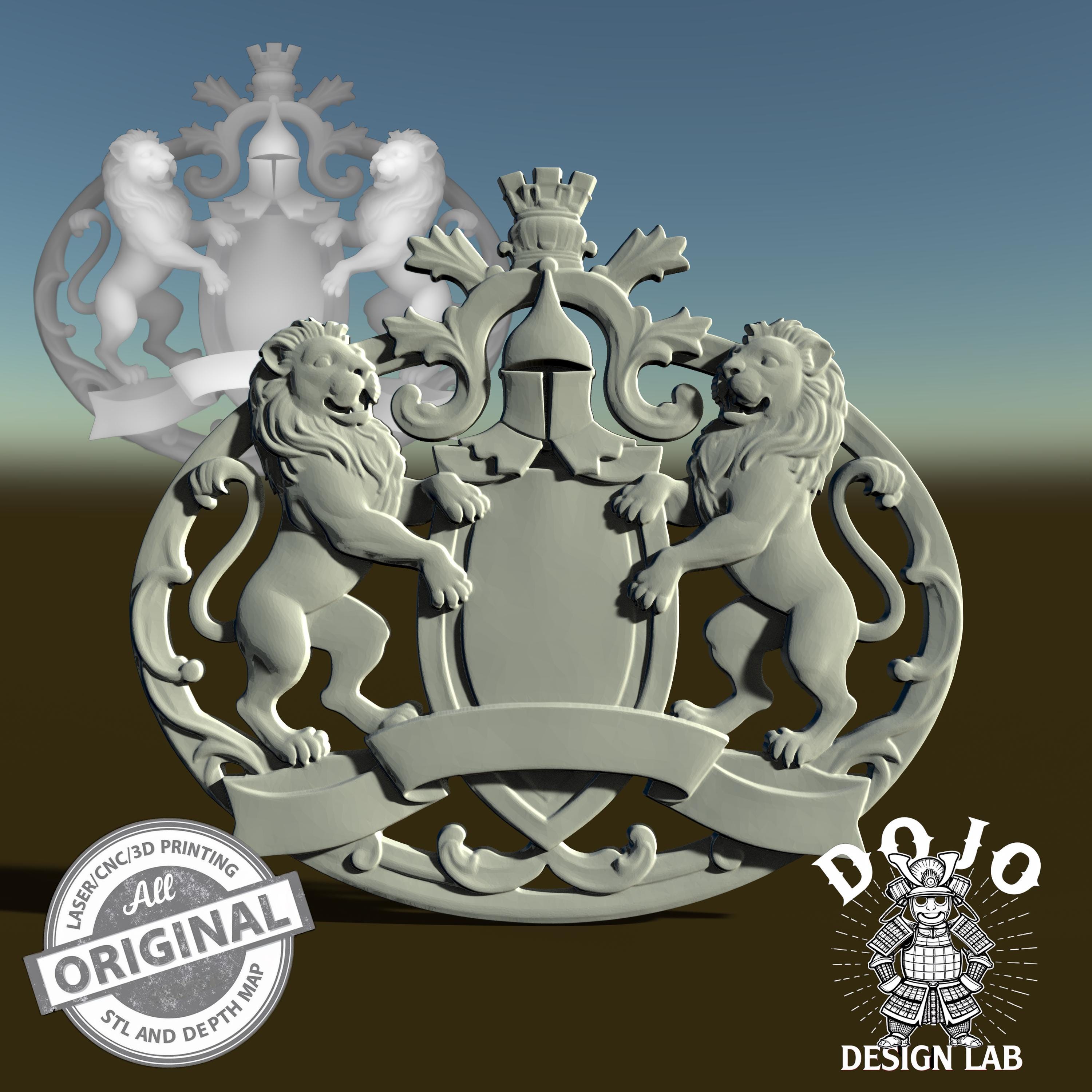 3D STL File for Coat of Arms - Detailed Relief Heraldic Model for CNC ...