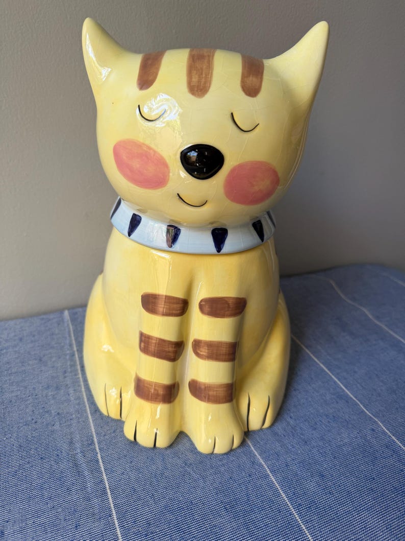 Cat Cookie Jar by Jenny Faw - Etsy