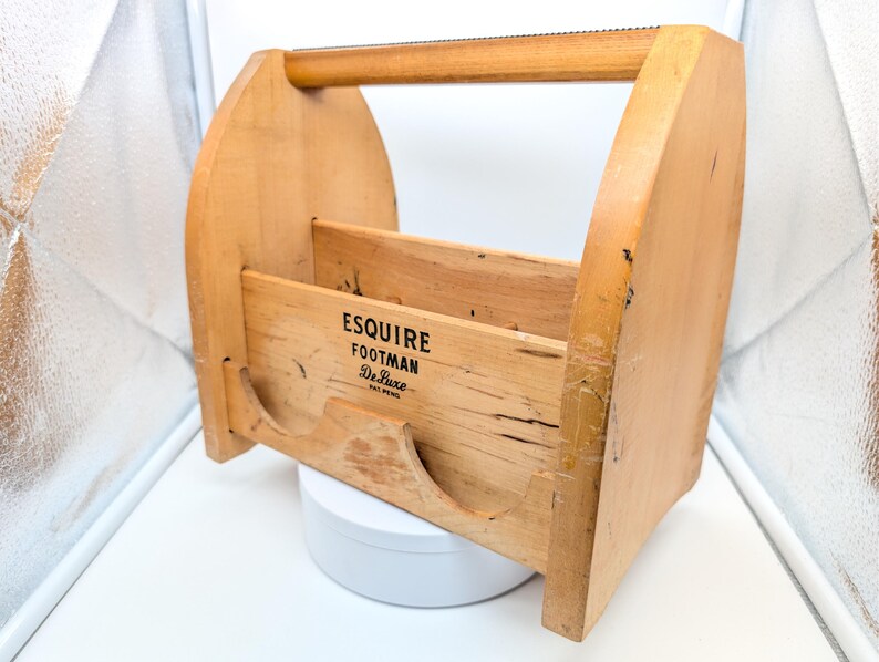 Vintage Esquire Footman De Luxe Wooden Shoe Shine Box, Mid Century ...