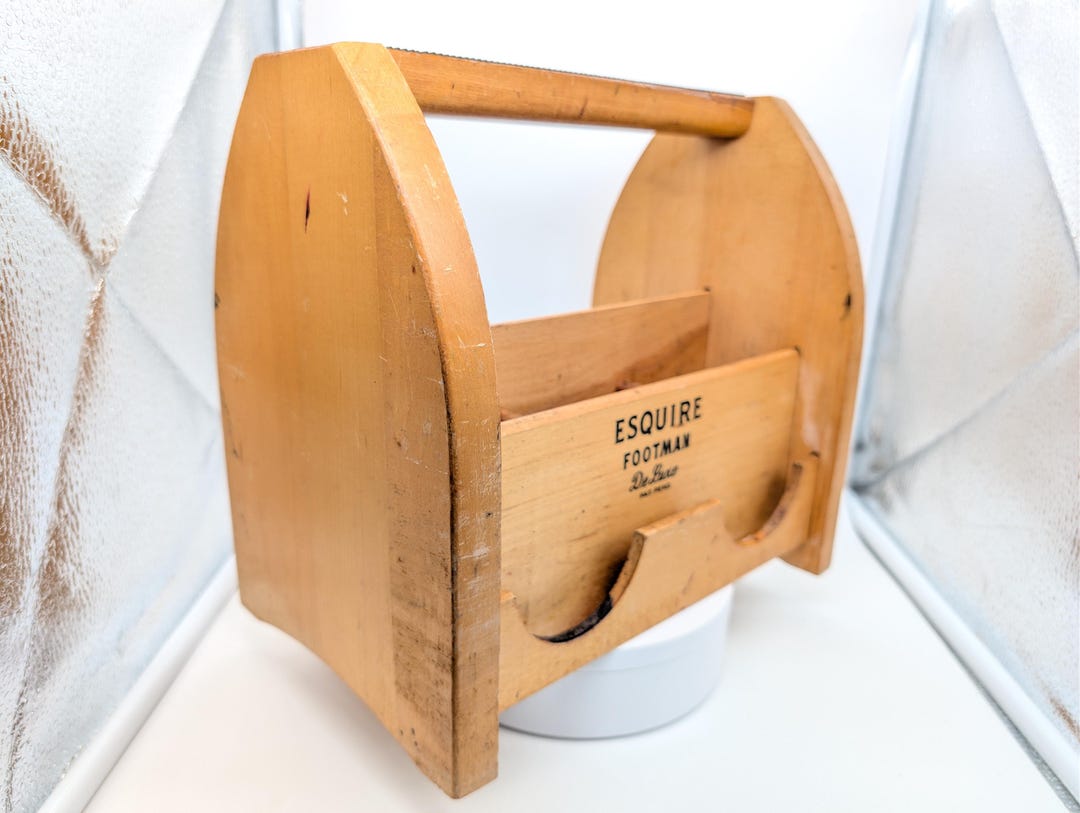 Vintage Esquire Footman De Luxe Wooden Shoe Shine Box, Mid Century ...