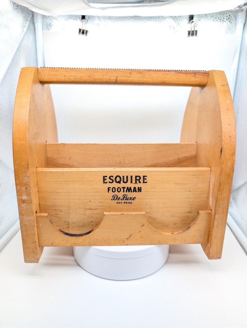 Vintage Esquire Footman De Luxe Wooden Shoe Shine Box, Mid Century ...