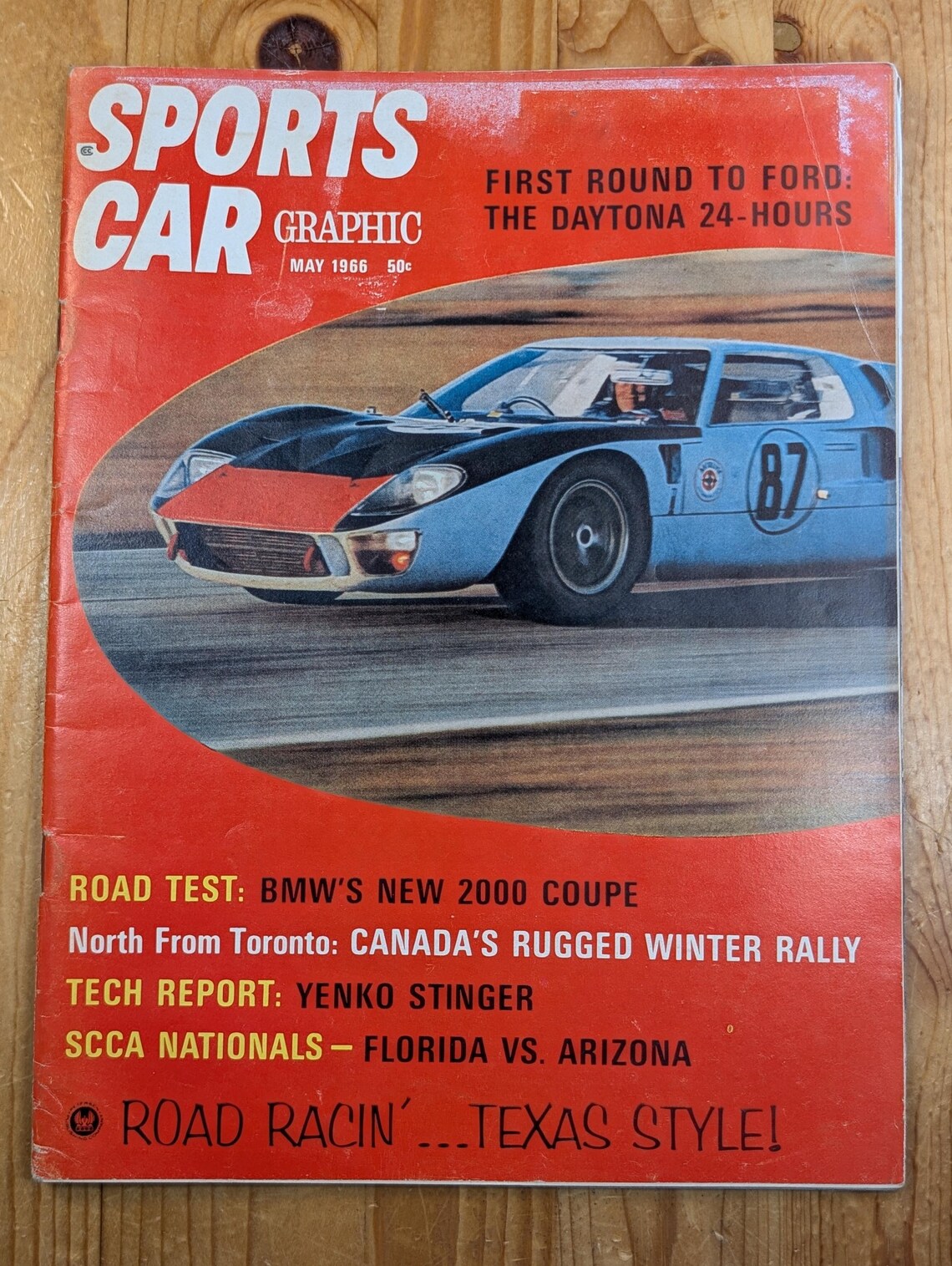 Vintage Sports Car Graphic Magazine, Ford GT40, Daytona 24 Hours - Etsy