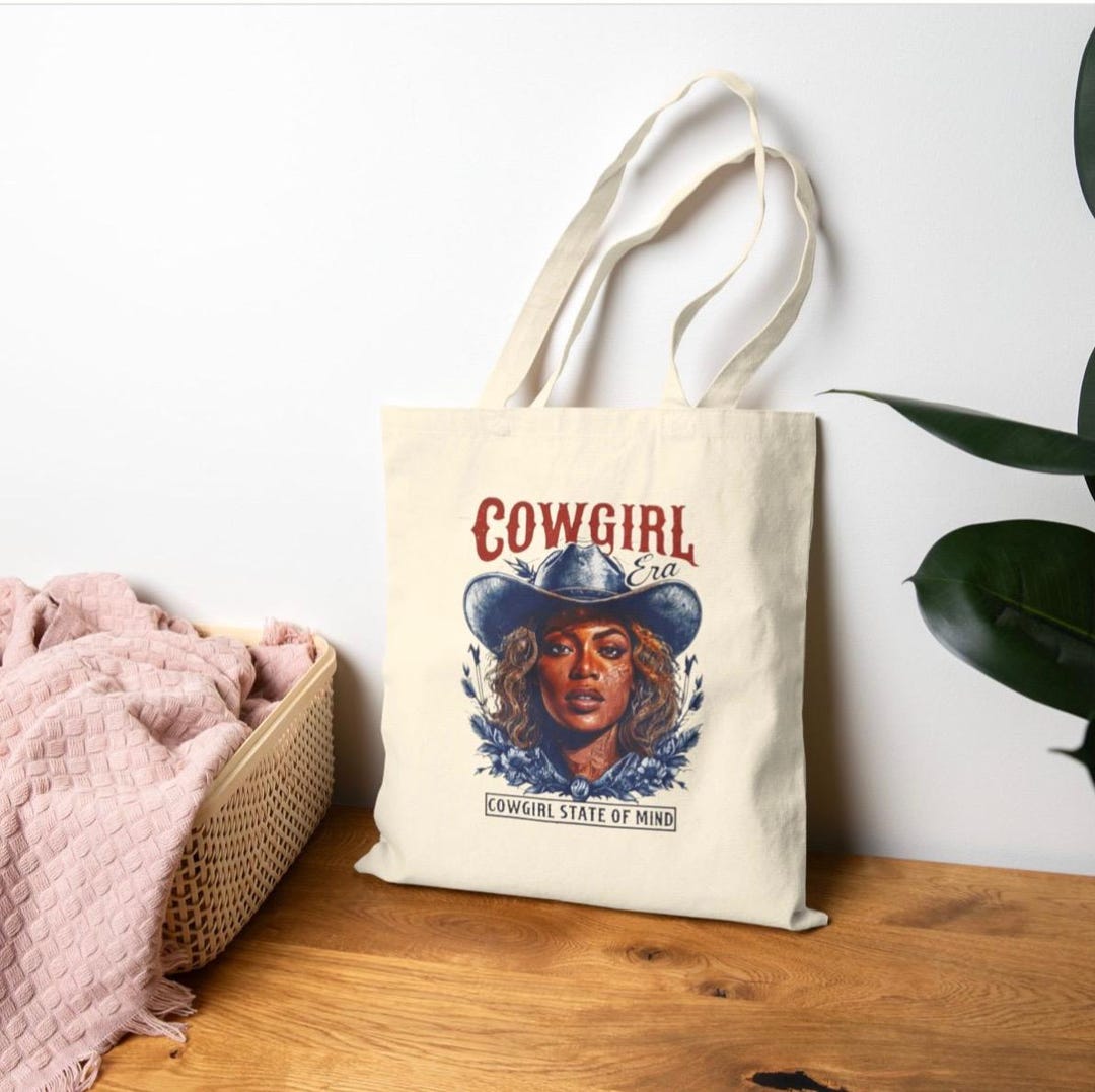 Cowgirl State of Mind Tote Bag, Western Tote Bag, Cowgirl Print Bag ...