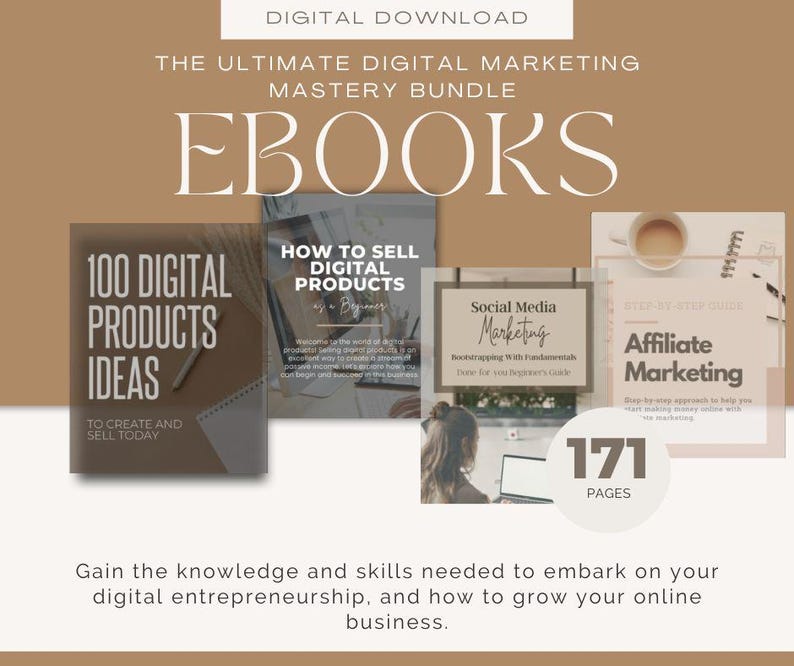 Beginners Guide to Selling Digital Products, Digital Marketing Mastery Bundle, Digital Products ...