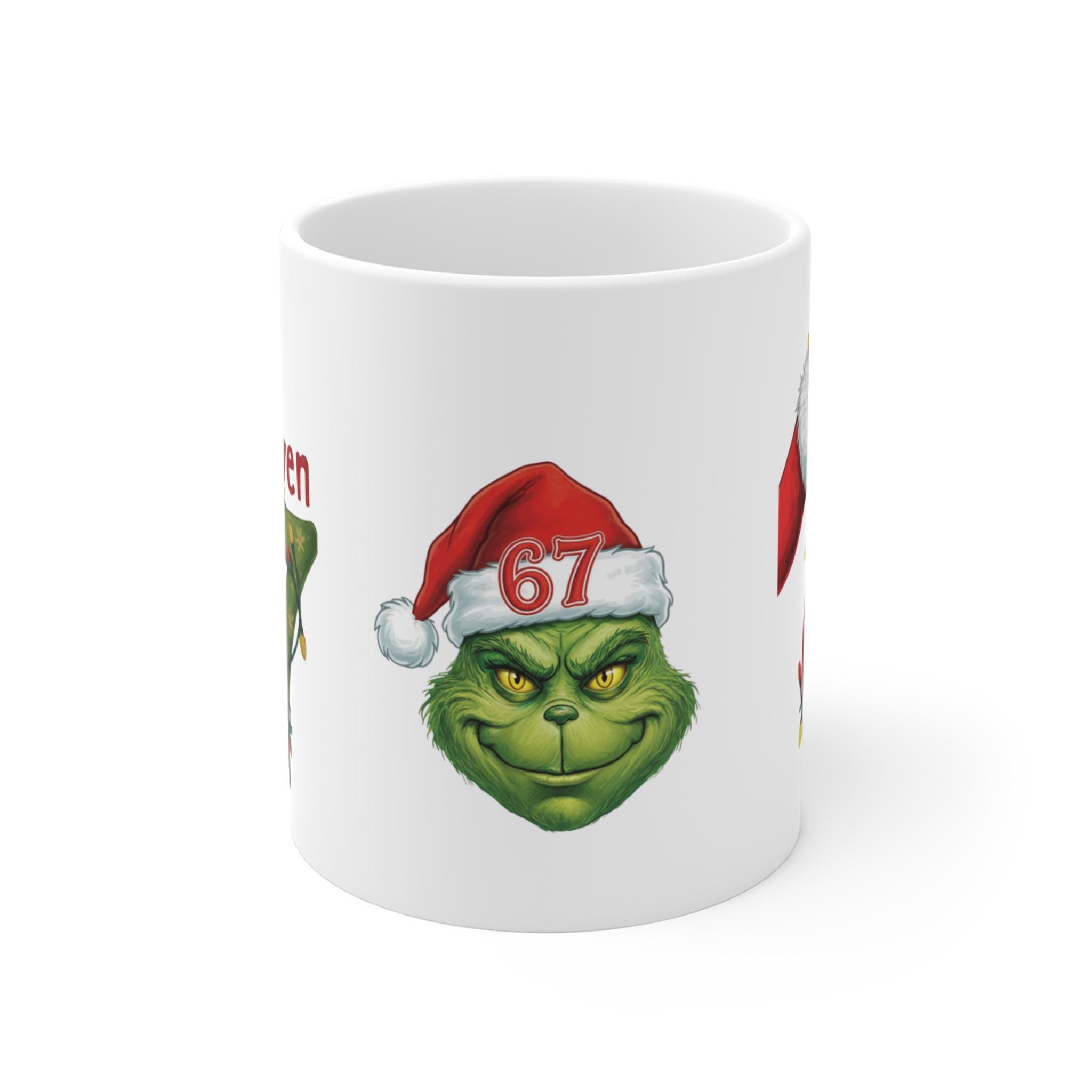Grinch Christmas Mug | 'six Seven 67' Holiday Design Gift for Him 67 ...