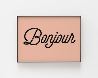 Pink Bonjour Art - Etsy