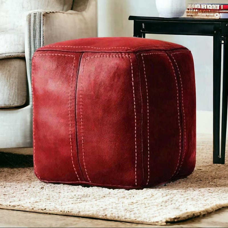 Red Pouf - Etsy