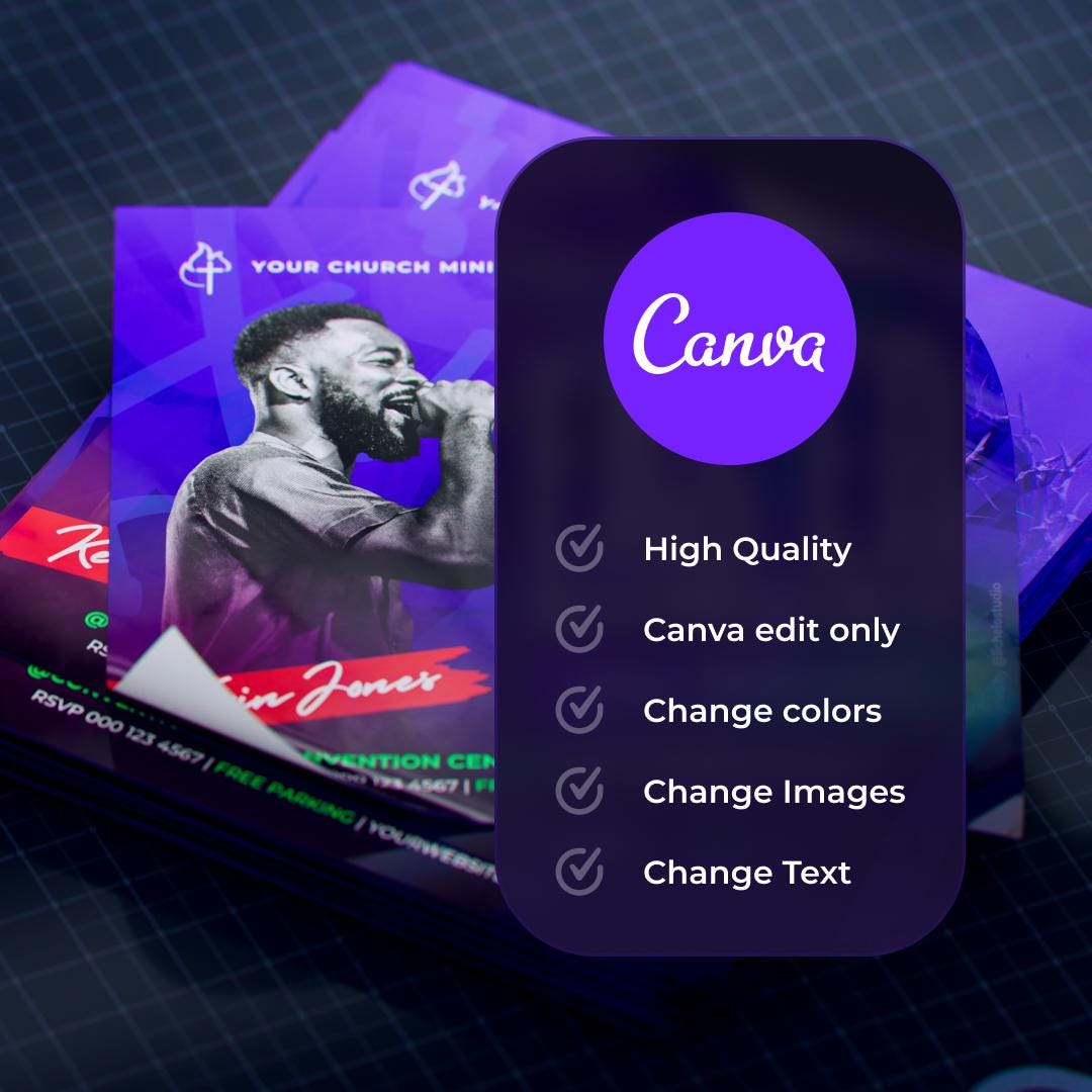 Easter Sunday Flyer Canva Template: Church Event Design (digital ...