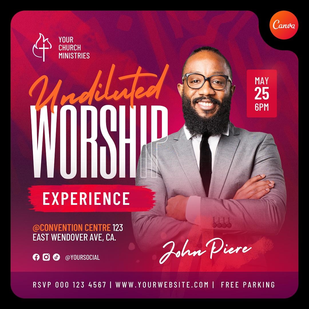 Church Worship Event Flyer Template (canva, Digital Download) - Etsy