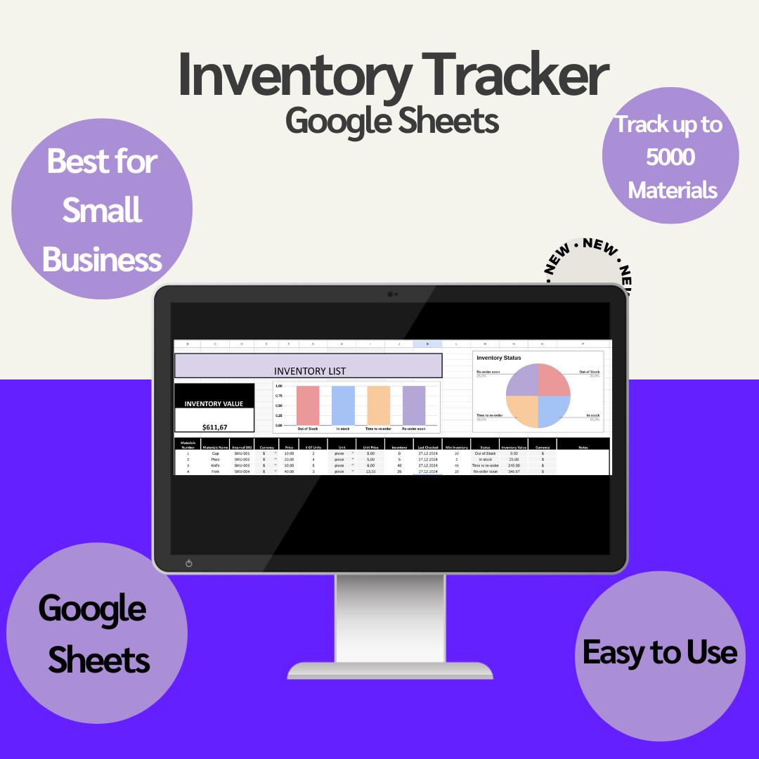 Inventory Tracker Google Sheets Inventory Manager Sidehustle Inventory ...