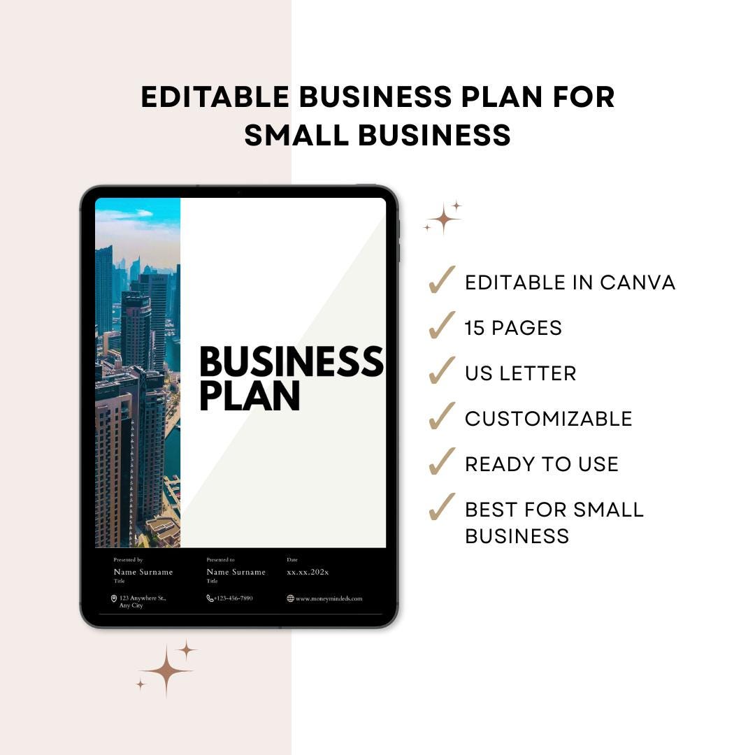 Editable Business Plan Template Business Planner Small Business ...