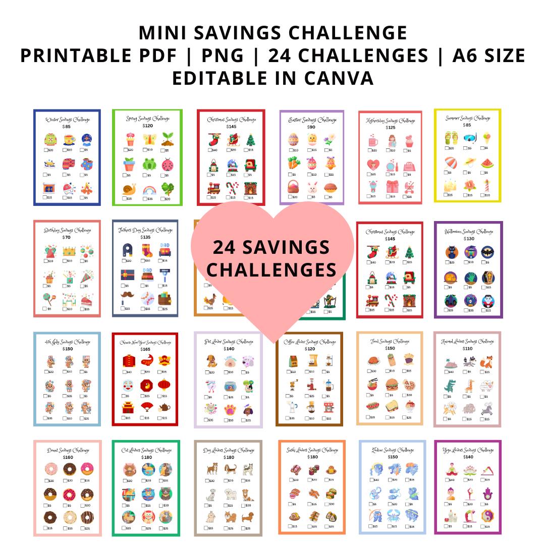 Low Income Mini Monday Money Savings Challenge Printable 24 Budget ...