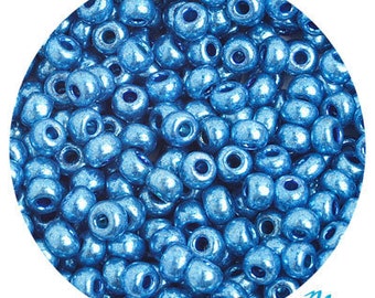 Metallic blue beads | Etsy