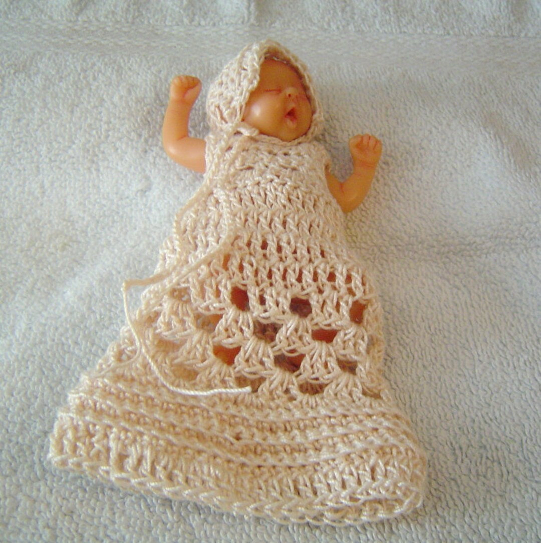 PDF Pattern 150 Crochet,micro Eyelet Gown Set,tiny Dolls,4" Micro ...