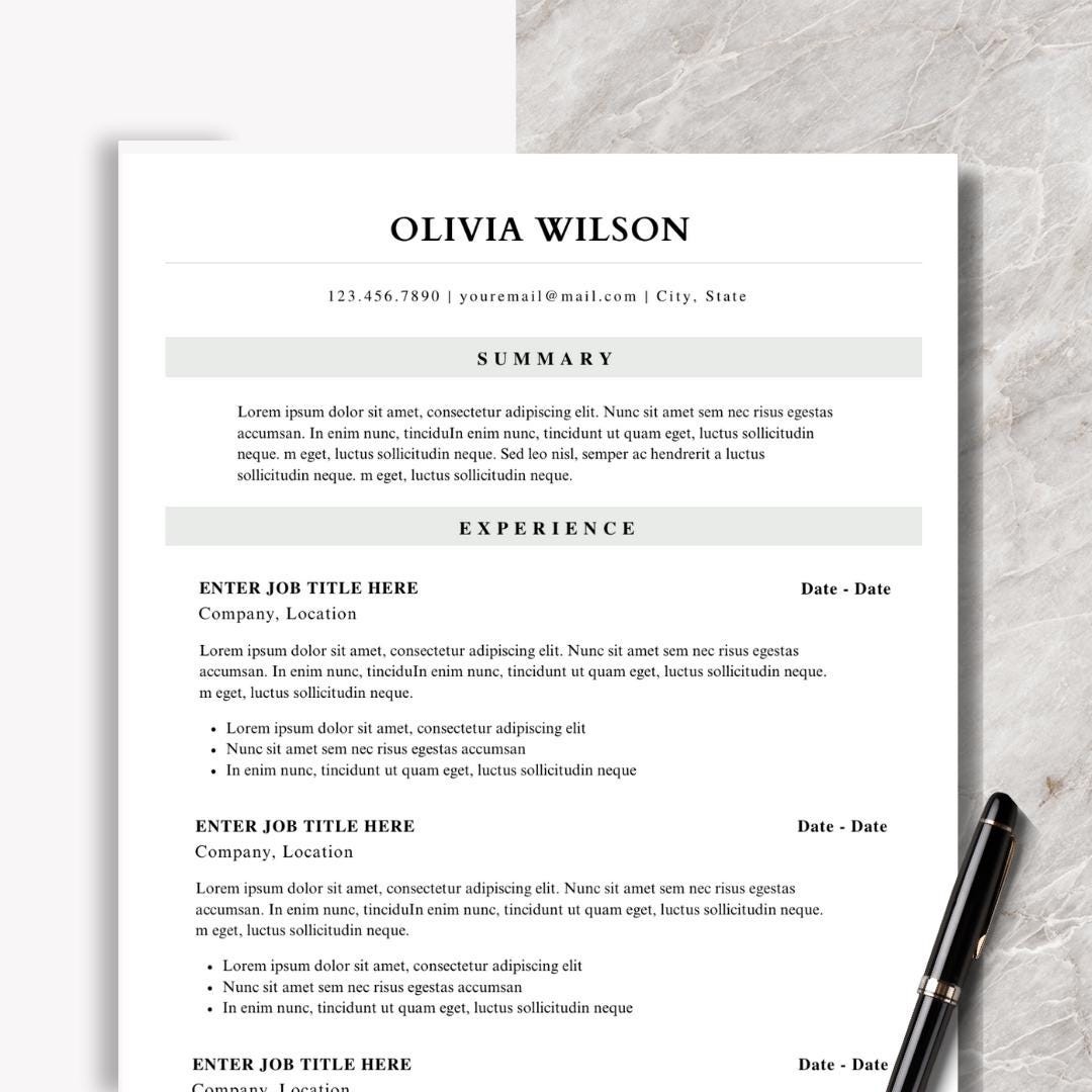Professional Resume Template | Modern and Editable Design for Job ...