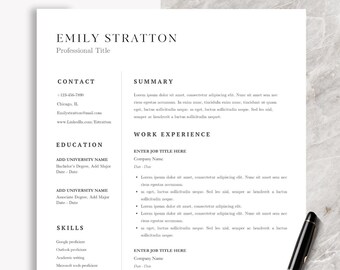 Professional Resume Template Modern and Editable CV Design for Job ...