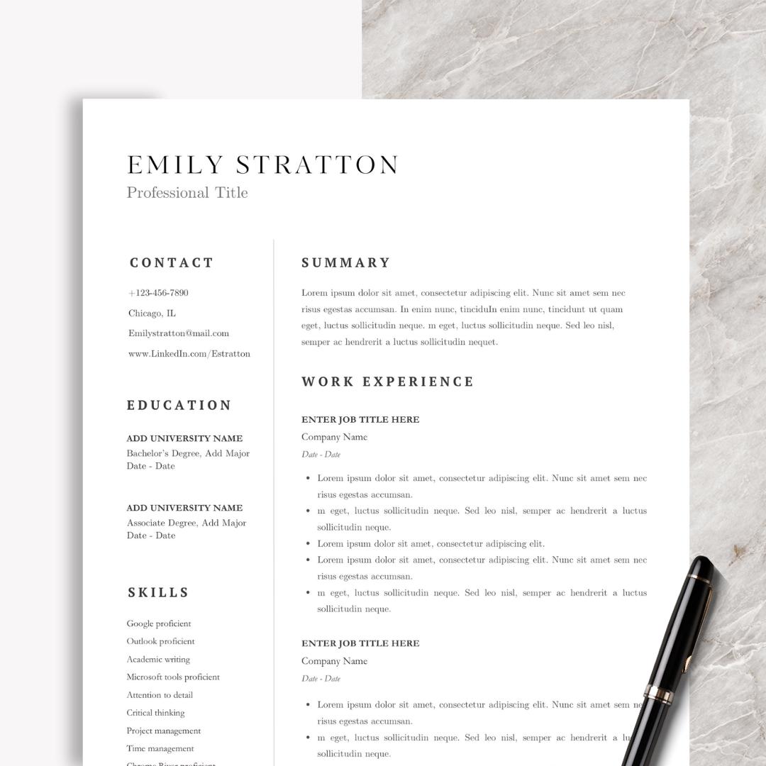 Professional Resume Template | Modern and Editable Design for Job ...