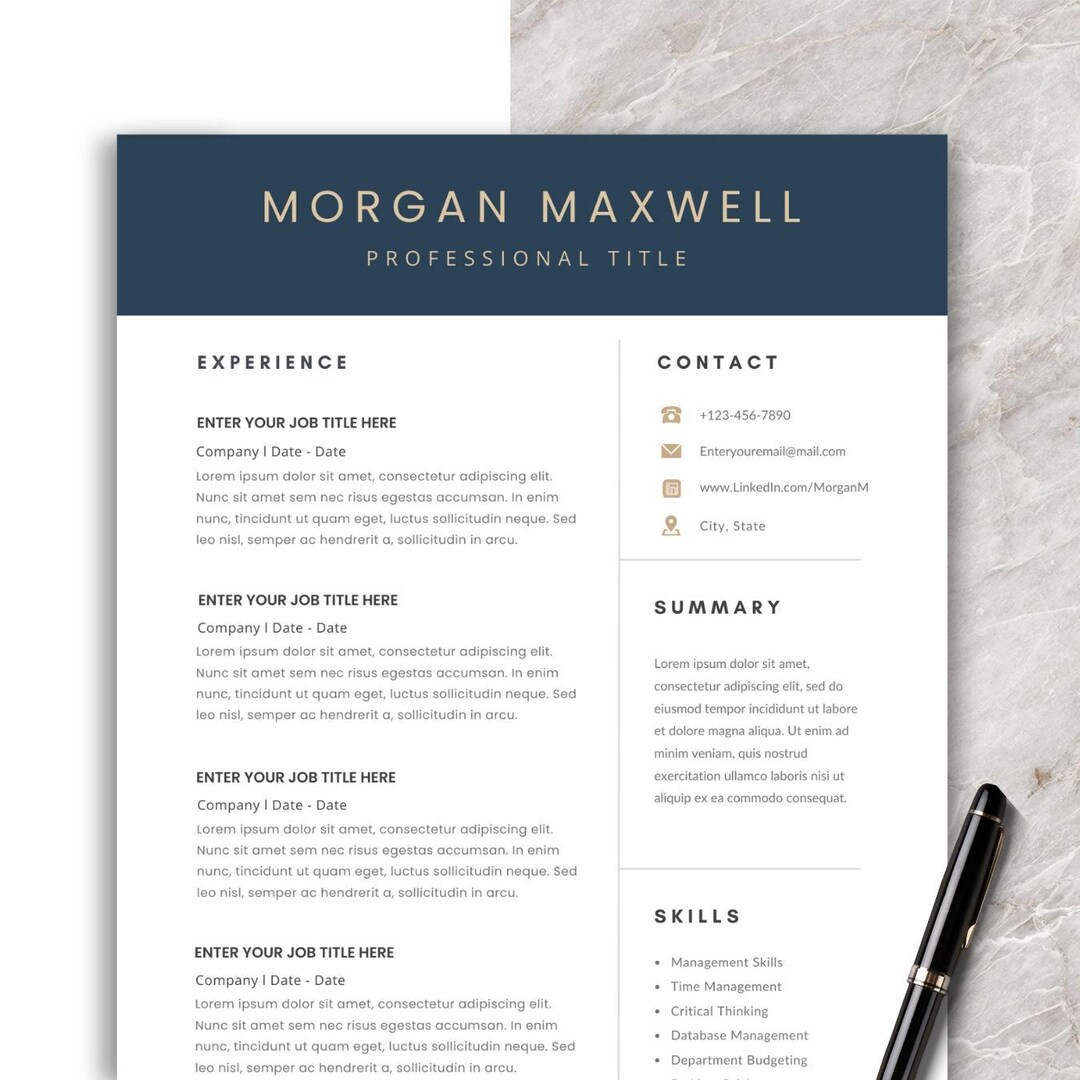 Professional Resume Template | Modern and Editable Design for Job ...