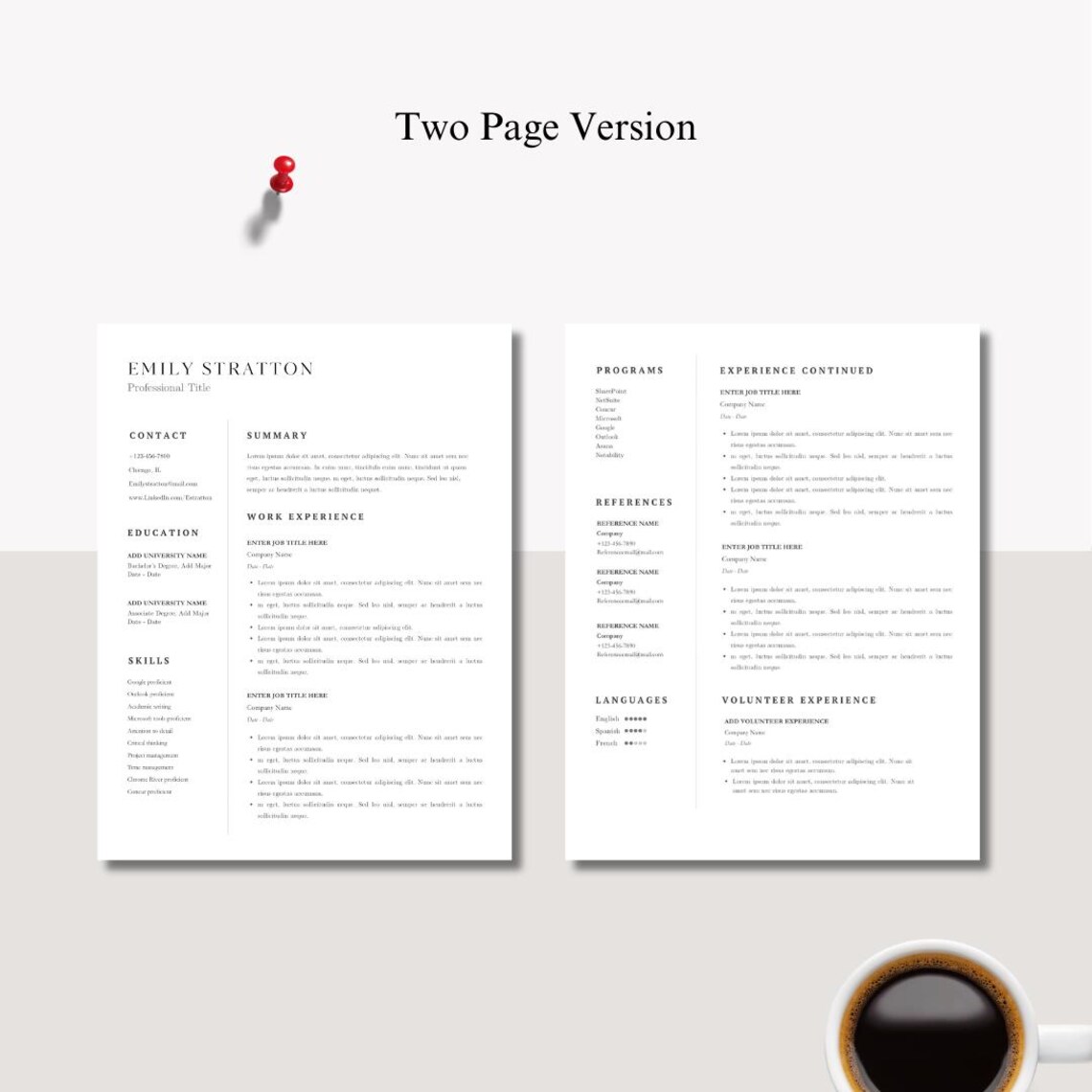 Professional Resume Template | Modern and Editable Design for Job ...