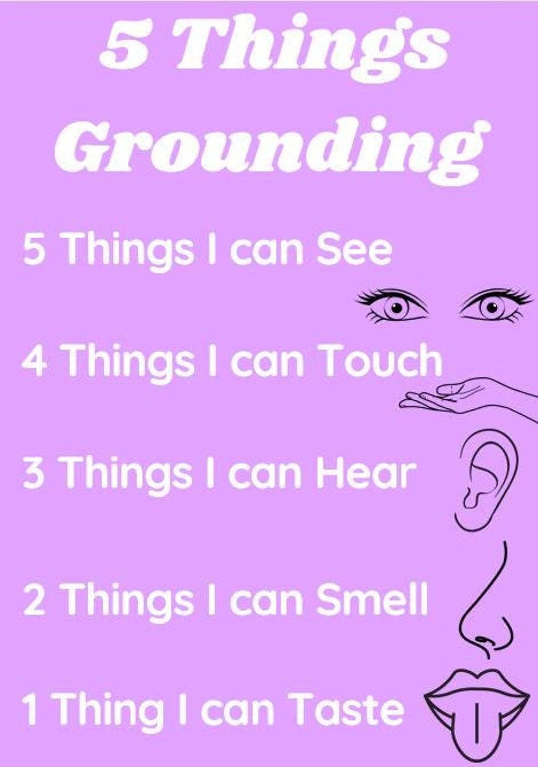 5 Things Grounding Poster - Etsy