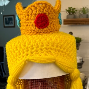 Princess Peach Hat - Costume - Wig - Hand Crocheted - Etsy