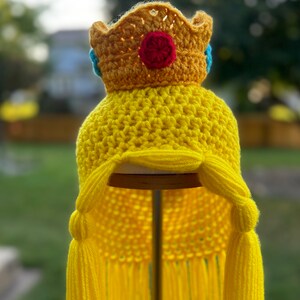 Princess Peach Hat - Costume - Wig - Hand Crocheted - Etsy