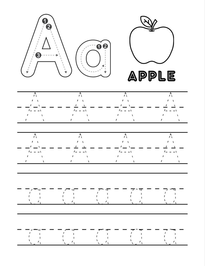 Alphabet Tracing Worksheets - Etsy