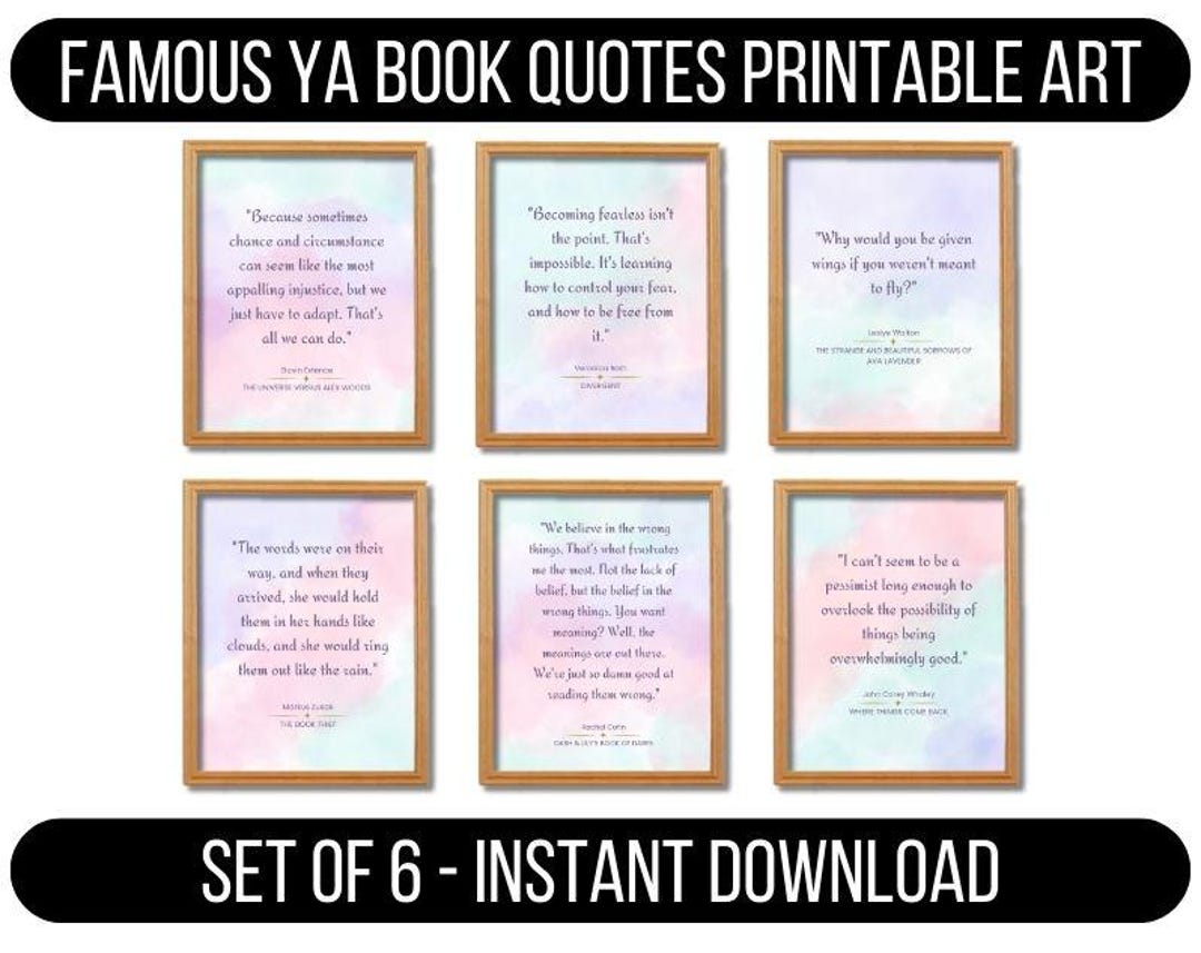 Young Adult Book Quotes #2, Inspirational, Hopeful, Literary Decor ...