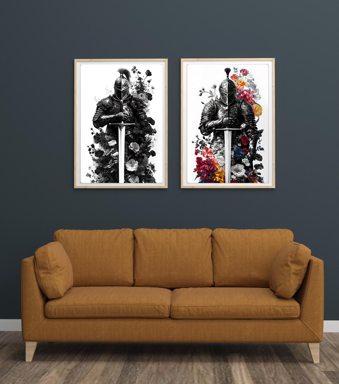 Medieval Knight's Respite Medieval Warrior in a Wildflower Meadow ...