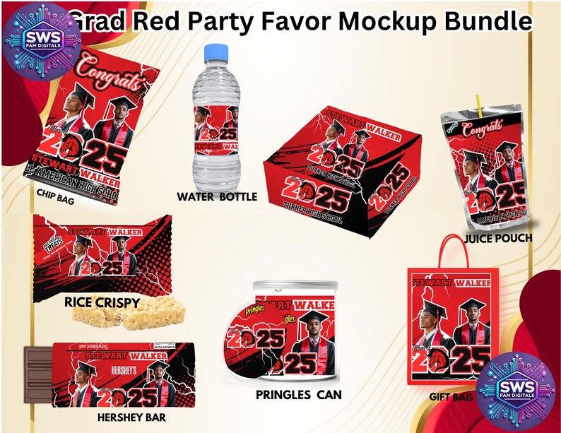 Graduation Red Party Favor Bundle - Etsy