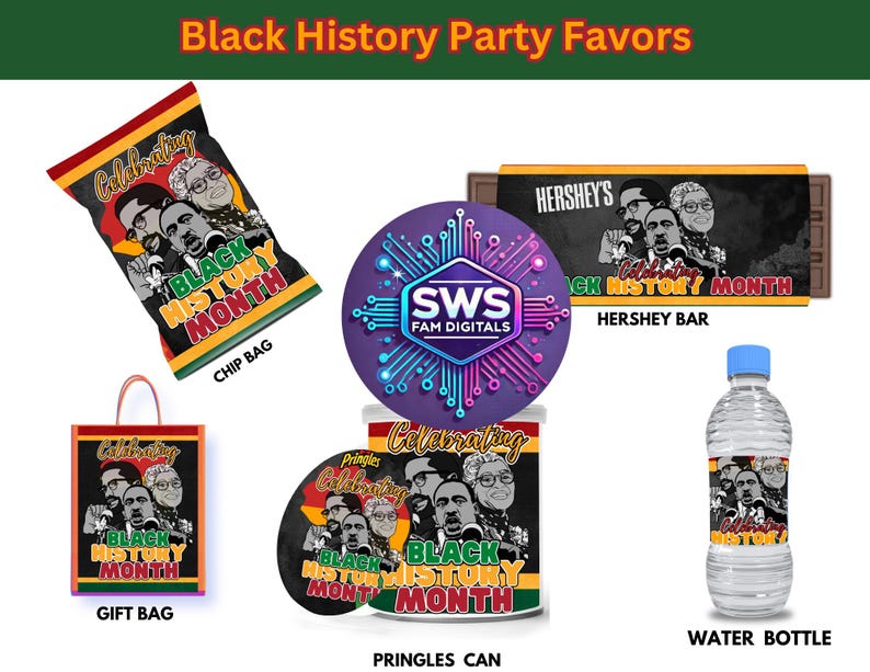 SWS Digital Canva Editable Black History Month Favors Bundle Template ...