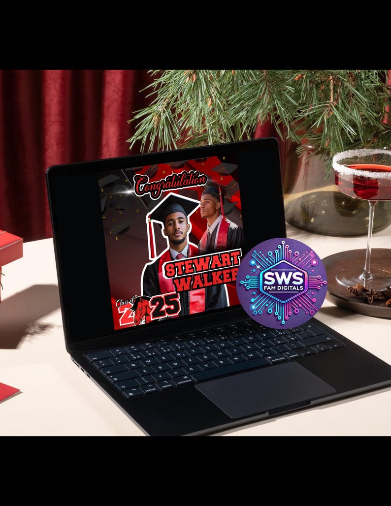 Red Graduation Backdrop Editable Canva Template - Etsy